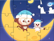 Jigsaw Puzzle: Monkey With Moon - Loli Games