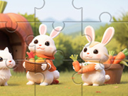 Jigsaw Puzzle: Rabbits With Carrots - Loli Games